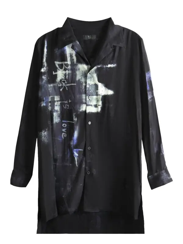 Y’s Printed Long Shirt - Black