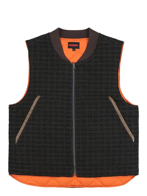 PLEASURES Horns Denim Vest - Brown