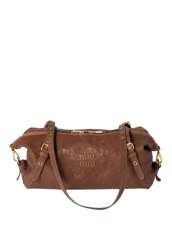 Miu Miu Monk Strap Shoulder Bag - Brown