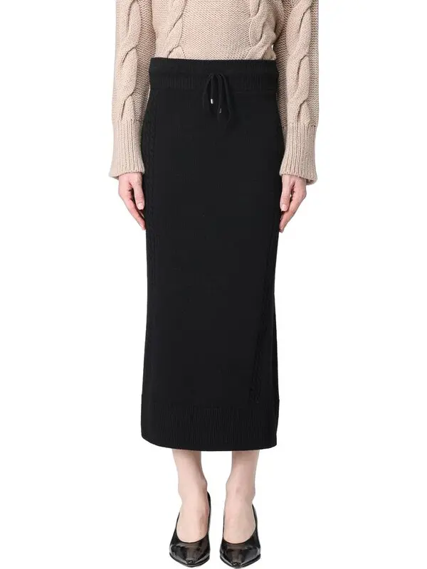 Ermanno Scervino Knit Skirt With Drawstring Waist - Black