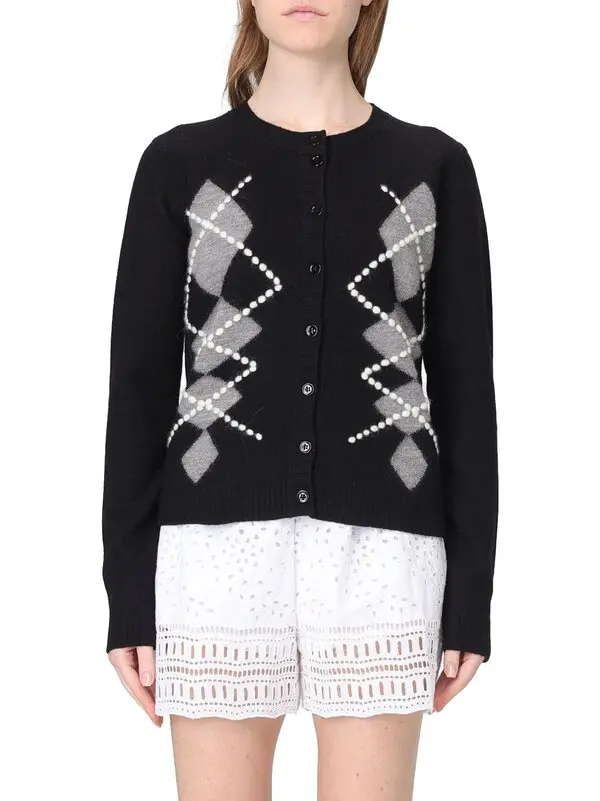Ermanno Scervino Argyle Knit Cardigan - Black