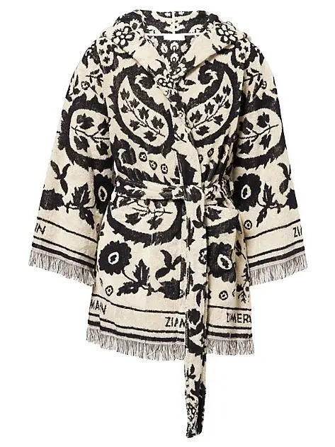 Zimmermann Wanderlust Hooded Cotton Cover-up Dress - Black/cream
