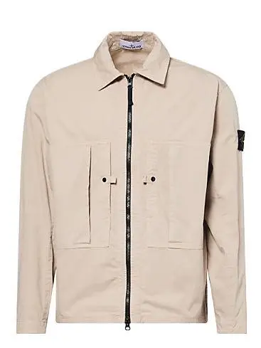 Stone Island Ripstop Zip-up Cotton Overshirt - Desert
