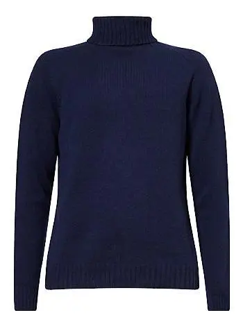 John Smedley Faisal Turtleneck Cashmere And Wool Jumper - Midnight
