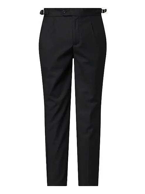ARNE Adjustable-waistband Formal Woven Trousers - Black