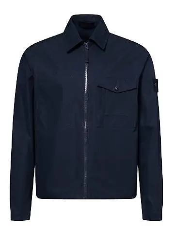 Stone Island Ghost Weatherproof Cotton Overshirt - Navy Blue