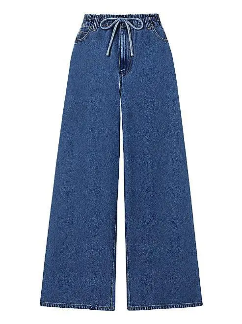 RO&ZO Wide-leg Denim Blend Jeans - Blue