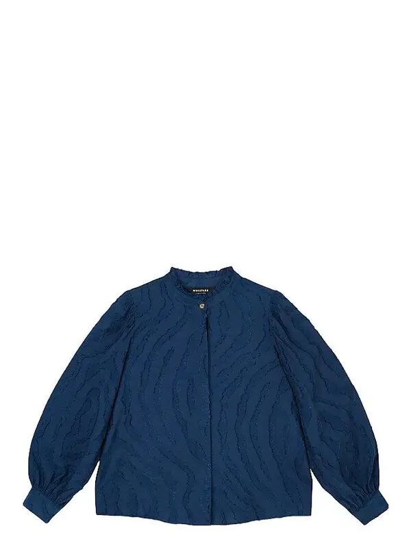 Whistles Animal-textured Woven Shirt - Navy