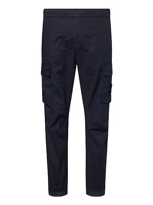 Stone Island Cotton-blend Cargo Trousers - Navy Blue