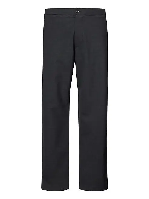 Emporio Armani Icon Straight-leg Stretch-woven Trousers - Dark Grey Melange