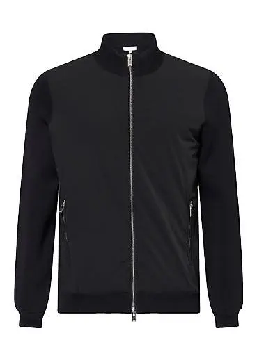 ARNE Hybrid Knitted Shell-woven Bomber Jacket - Black