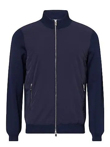 ARNE Hybrid Knitted Shell-woven Bomber Jacket - Navy