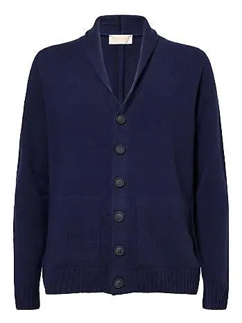 John Smedley Shawl-collar Cashmere And Wool Jacket - Midnight