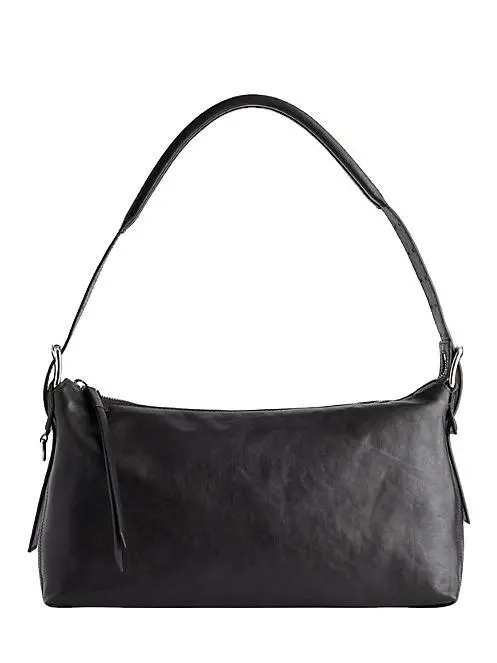 LEMAIRE Belted Leather Baguette Bag - Dark Chocolate