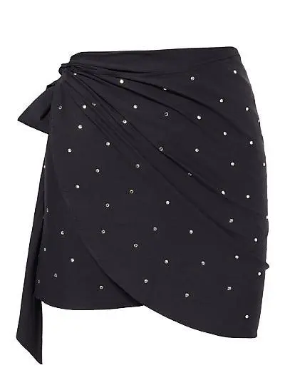 Hunza G Crystal-embellished Stretch-woven Sarong - Black