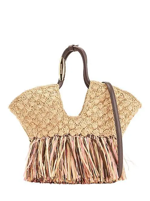 Zimmermann Golden Time Fringed Raffia Tote Bag - Natural