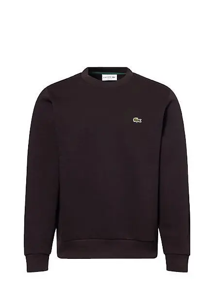 Lacoste Logo-embroidered Cotton-blend Sweatshirt - Brown