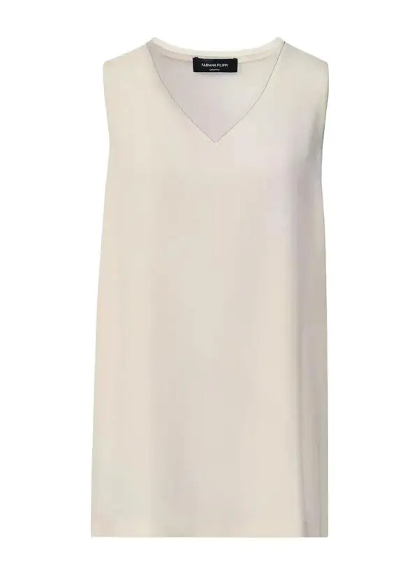 Fabiana Filippi Sleeveless V-neck Top - Neutrals