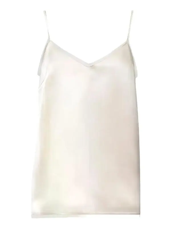Fabiana Filippi Satin V-neck Top - White