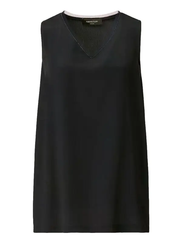 Fabiana Filippi Sleeveless V-neck Top - Black