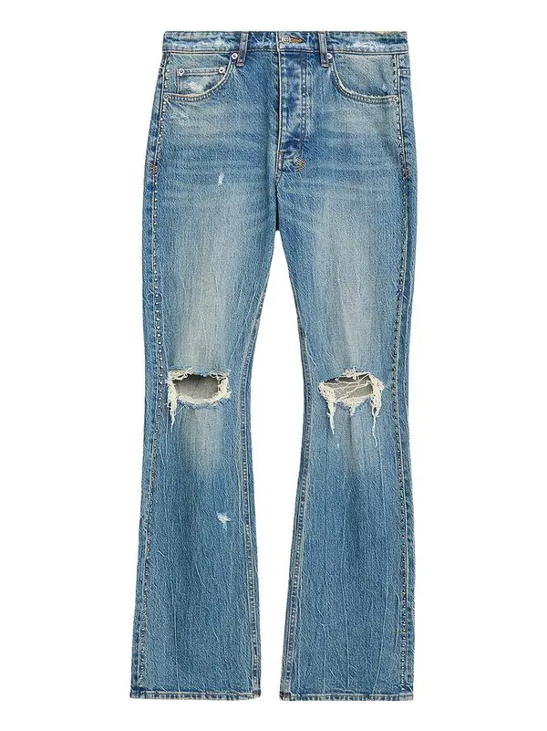 Ksubi Bronko Texas Studded Wide-leg Jeans - Blue