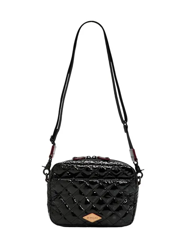Mz Wallace Metro Quilted Camera Bag - Black Lacq