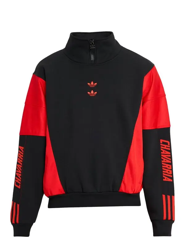 Adidas X Willy Chavarria Watsonville Mock Neck Sweater - Black/red
