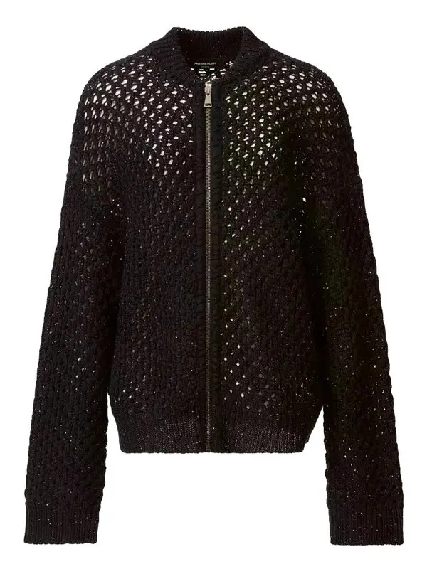 Fabiana Filippi Open-knit Zip-up Cardigan - Black