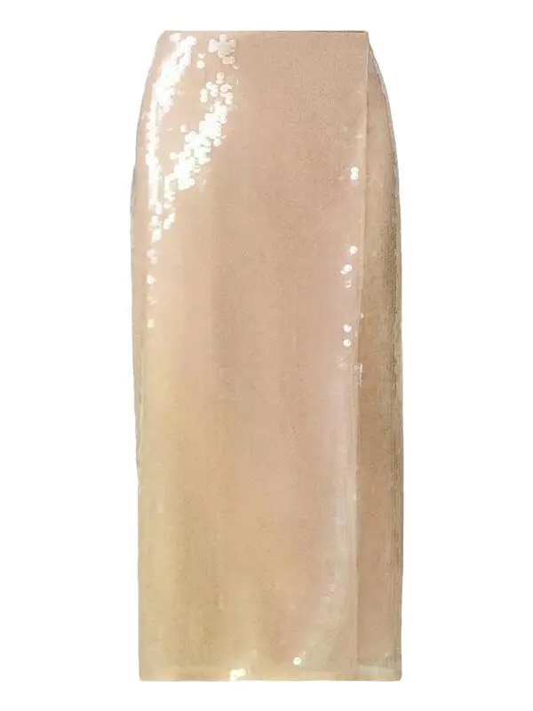 Fabiana Filippi Sequin Wrap Midi Skirt - Neutrals