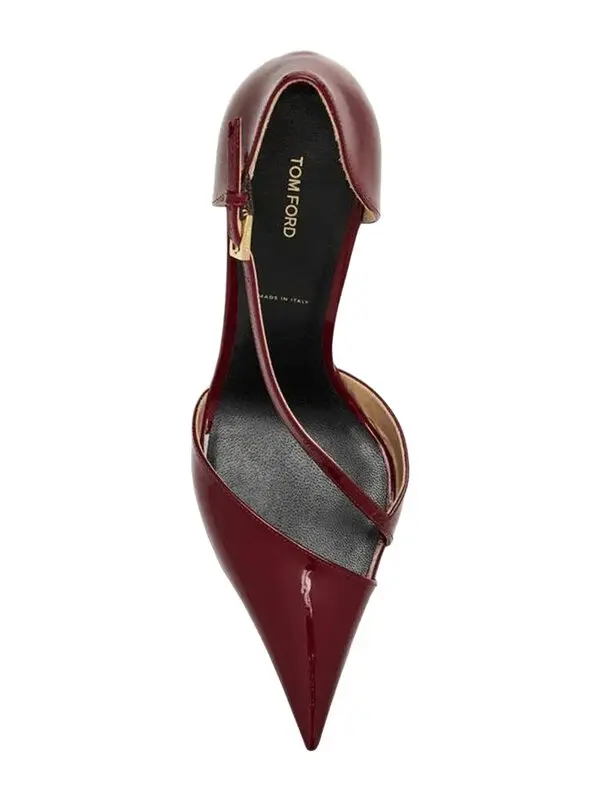 TOM FORD 100mm Queen Anne Patent Leather Pumps - Ruby Red