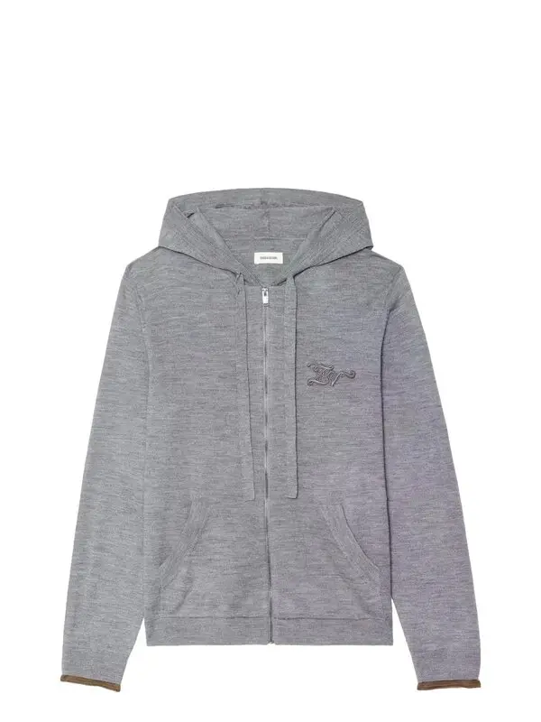 Zadig&Voltaire Embroidered Zip Hoodie - Grey