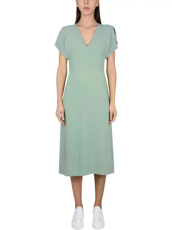 BOSS V-neck Midi Dress - Green