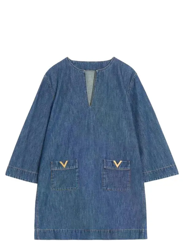Valentino Garavani Chambray Mini Dress - Blue
