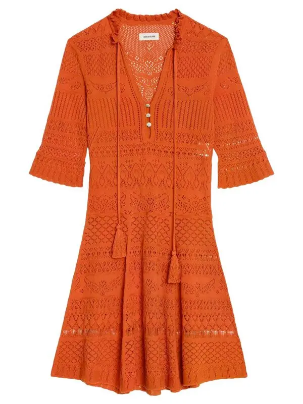 Zadig&Voltaire Tassel Button Mini Dress - Orange