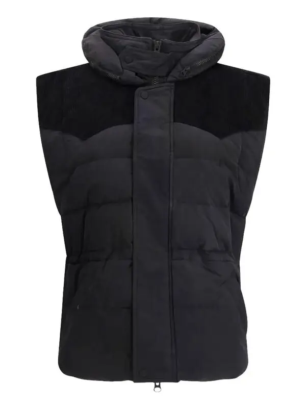 MARANT ETOILE Corduroy-panel Hooded Gilet - Black