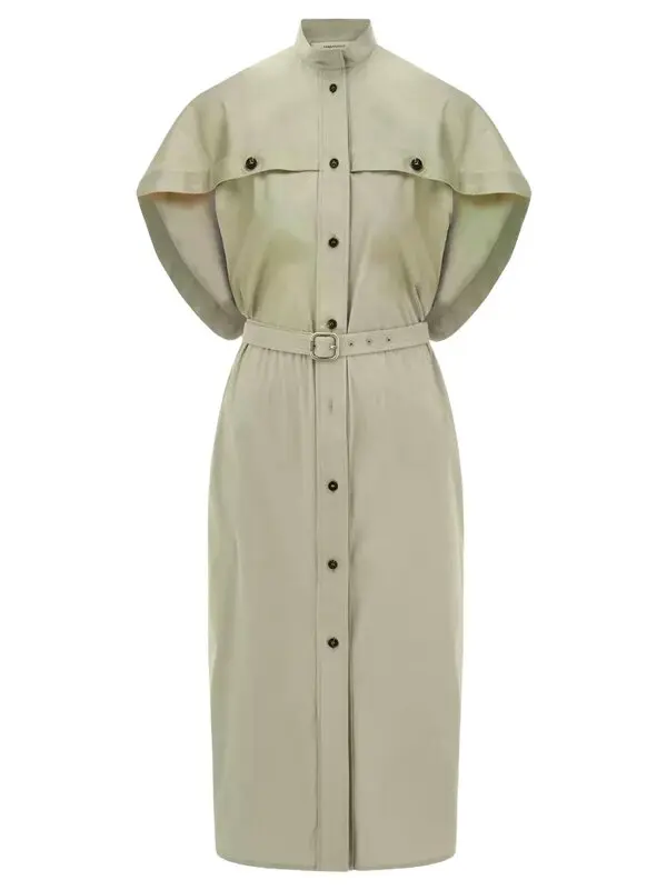 FERRAGAMO Belted Shirt Dress - Green