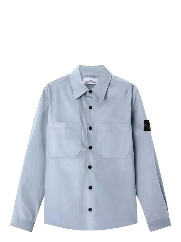 Stone Island Long-sleeve Micro-corduroy Shirt - Blue