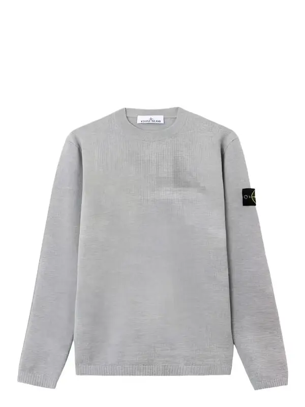 Stone Island Logo-patch Crew-neck Sweater - Grey