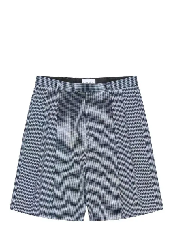 Givenchy Check-pattern Pleated Shorts - Blue