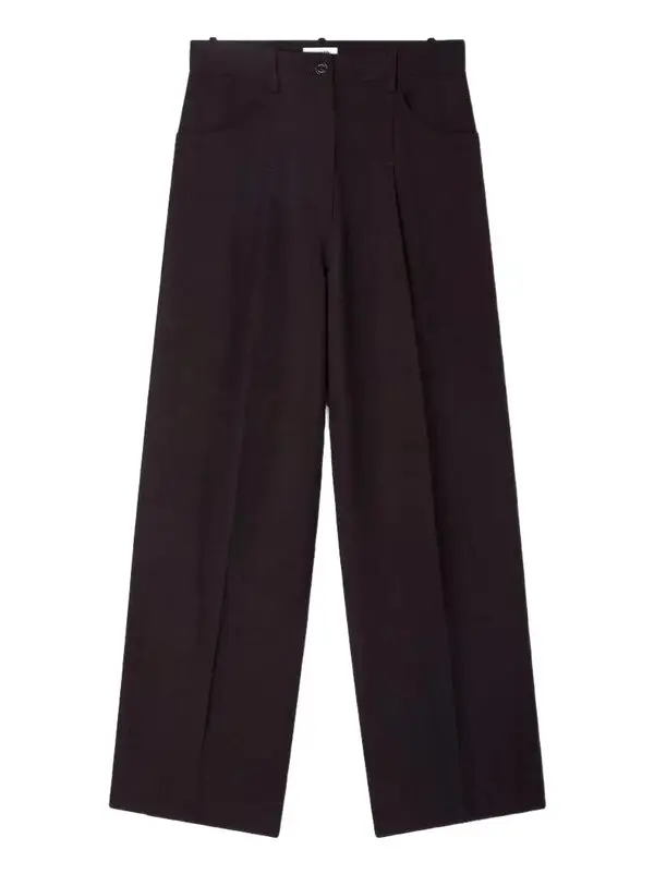 Sandro Wide-leg High-waisted Trousers - Brown