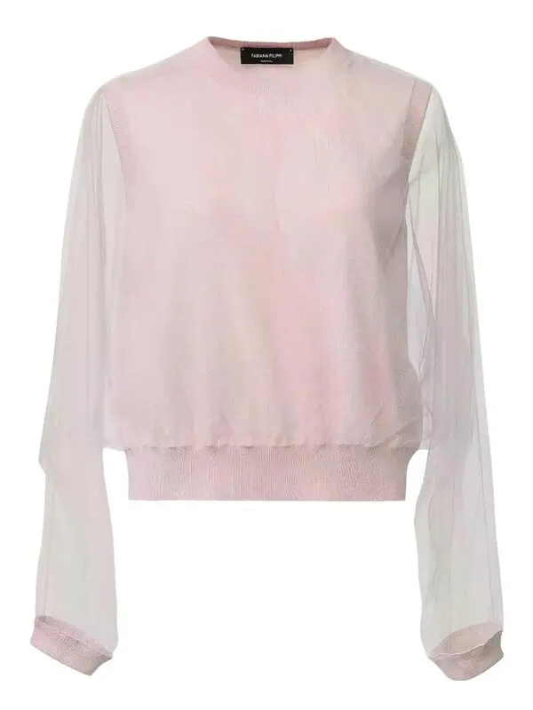 Fabiana Filippi Sheer-sleeves Blouse - Pink