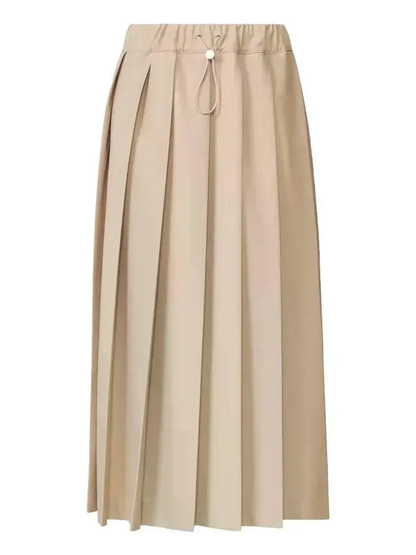 Fabiana Filippi Pleated Drawstring Midi Skirt - Neutrals