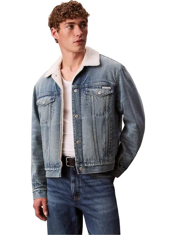 Calvin Klein 90s Sherpa Trucker Jacket - Tinted Tundra
