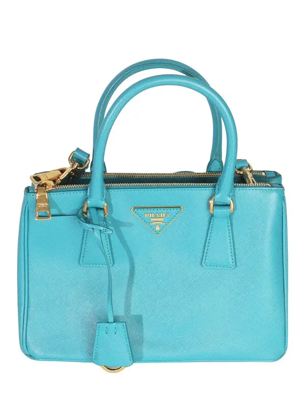 Prada Saffiano Galleria Double Zip Tote - Blue