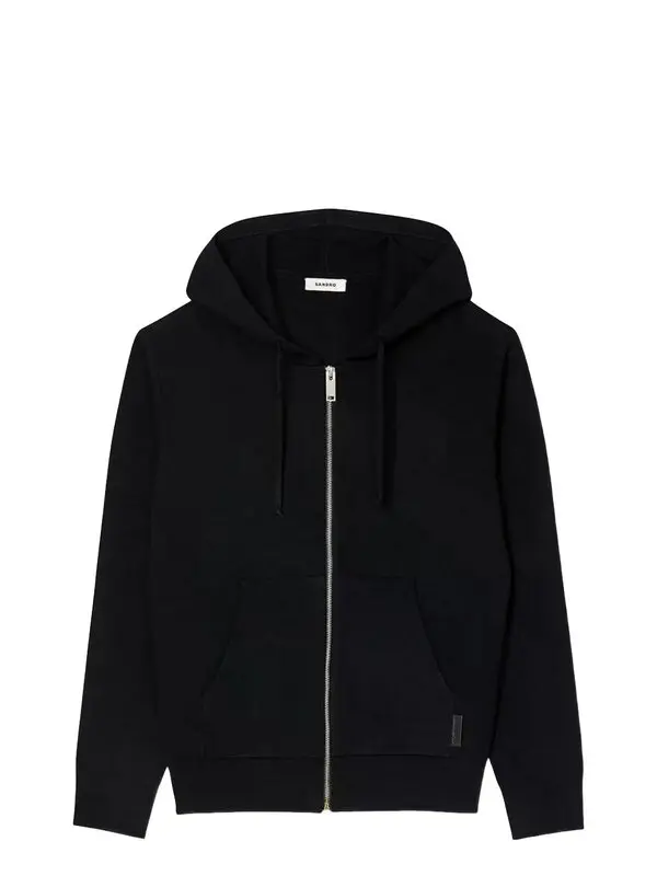 Sandro Long-sleeve Zip-up Hoodie - Black