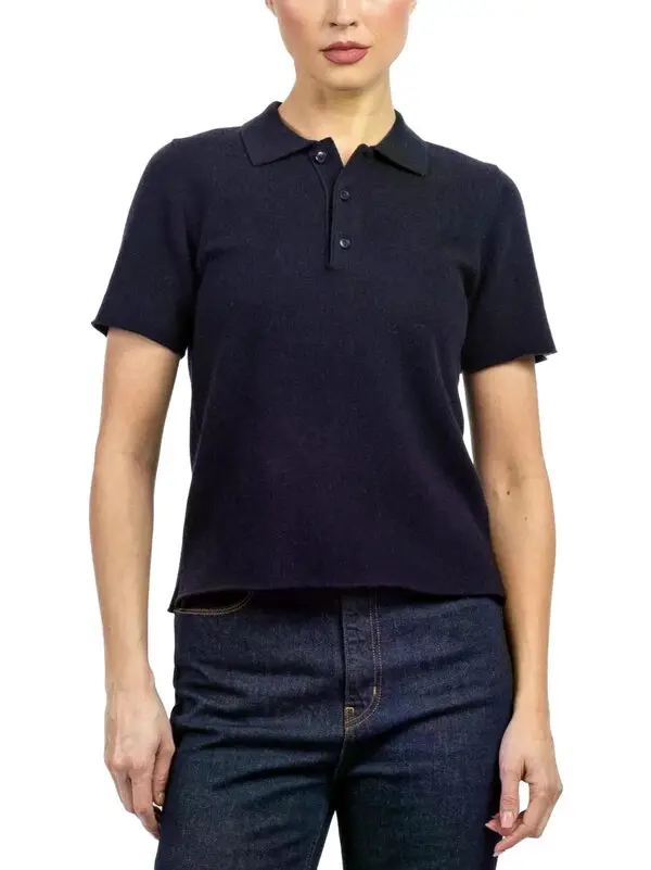 EXTREME CASHMERE X Short-sleeve Polo Top - Blue