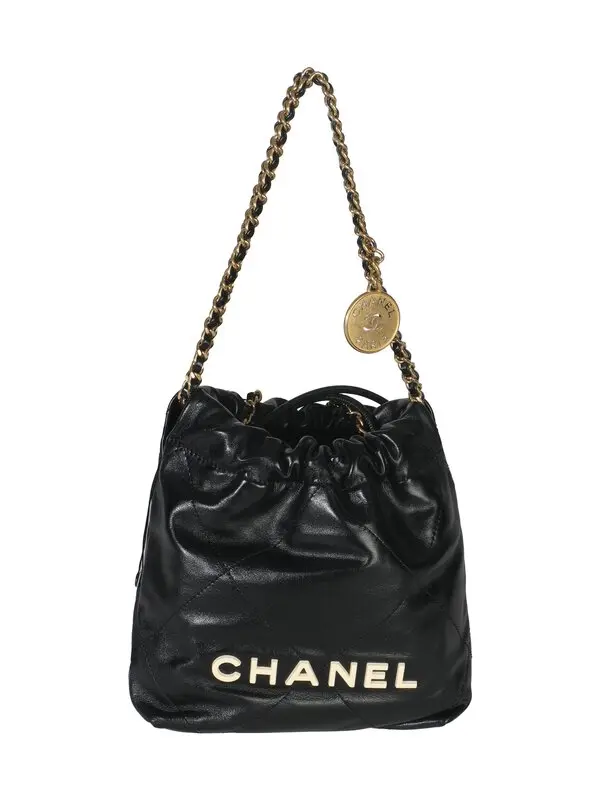 Chanel Quilted Calfskin 22 Hobo - Black