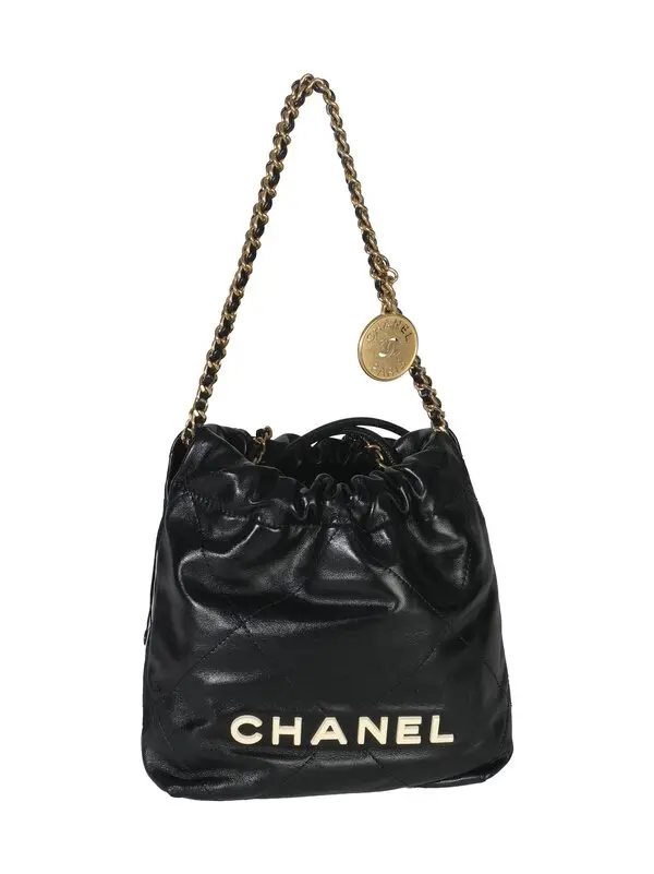 Chanel Quilted Calfskin 22 Hobo - Black