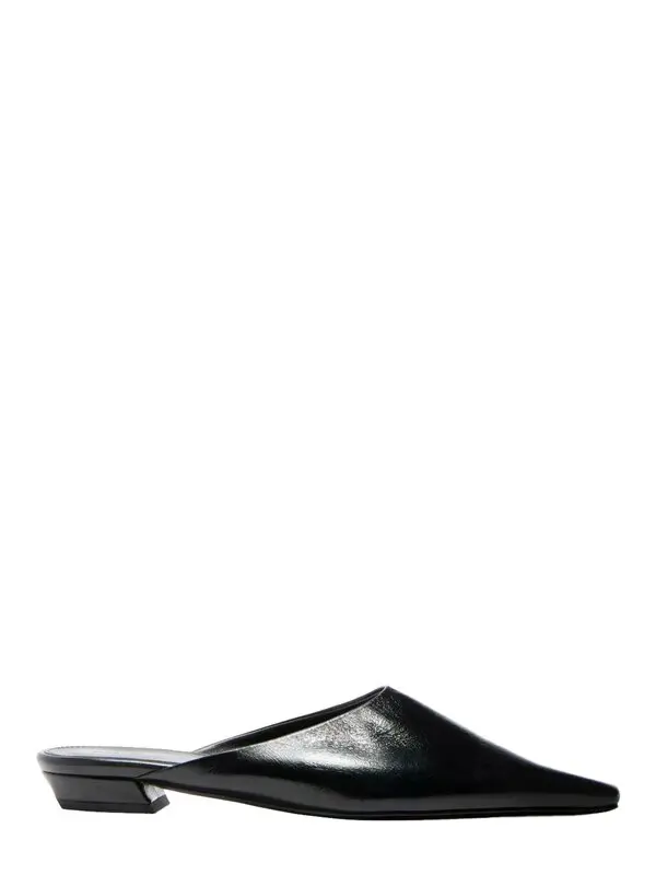 Proenza Schouler Trap Leather Slides - Black