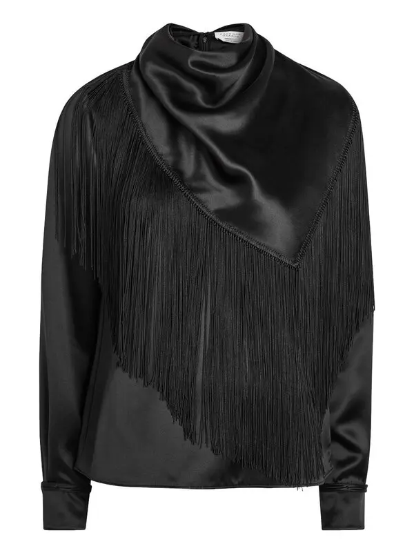 Gabriela Hearst Anderson Scarf-effect Draped Silk Top - Black